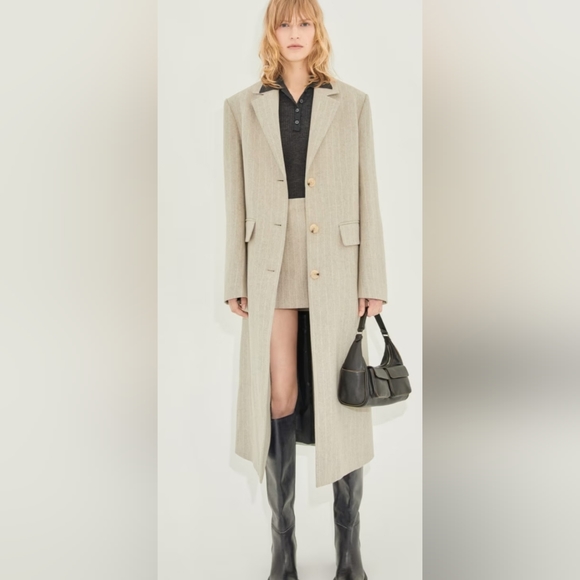 Mango | Jackets & Coats | Pinstripe Wool Coat Mango | Poshmark